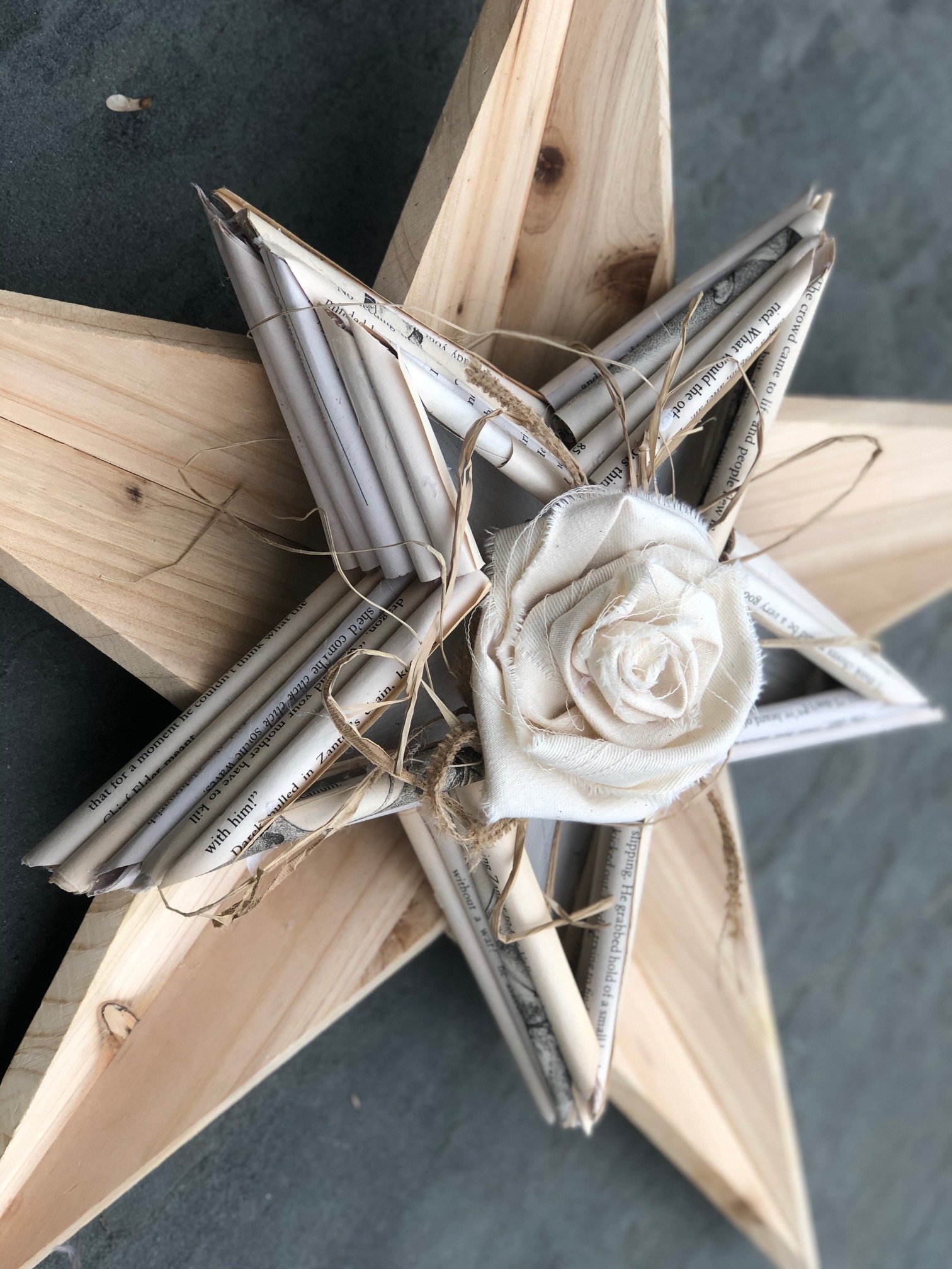 Book Pages Rustic Vintage Star DIY · Just That Perfect Piece